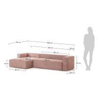 Blok 3 Seater Sofa Chaise - Lifestyle Furniture Timber Specialists